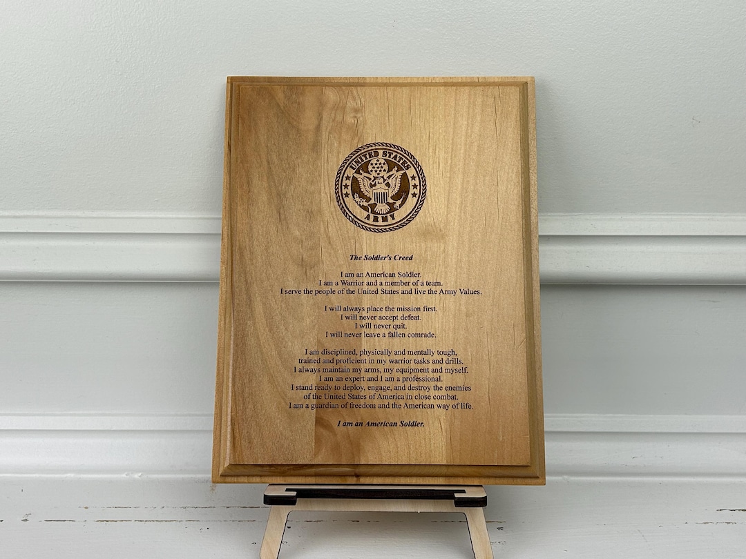 US Army Soldier's Creed Plaque: Maple Wood Decor - Etsy