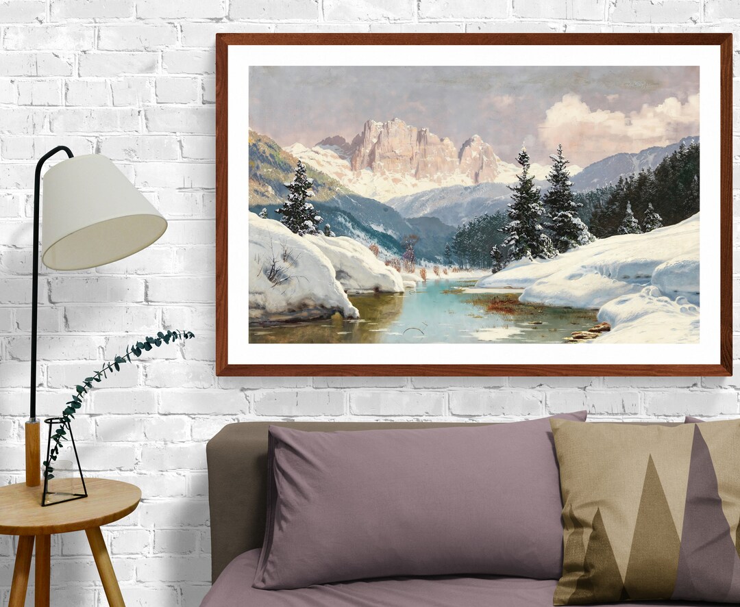 Snow Mountain Wall Art, Stunning Winter Landscape Print for Home Decor ...