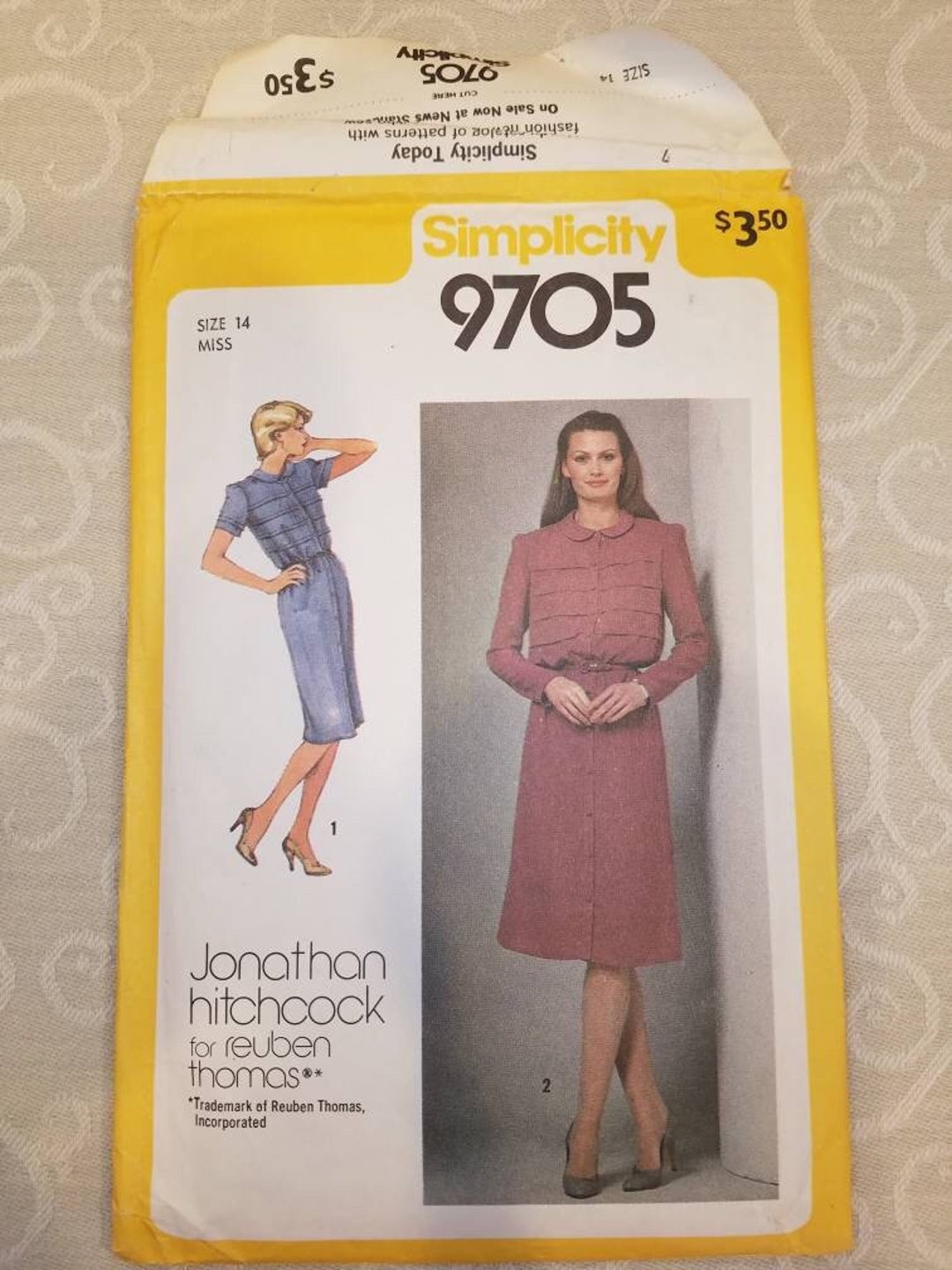 Simplicity 9705 Vintage Sewing Pattern for Misses' Dress - Copyright ...