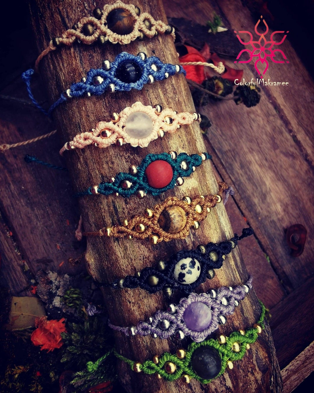 Filigree Macramé Macramé Bracelet With Gemstone Bead Festival Jewelry ...