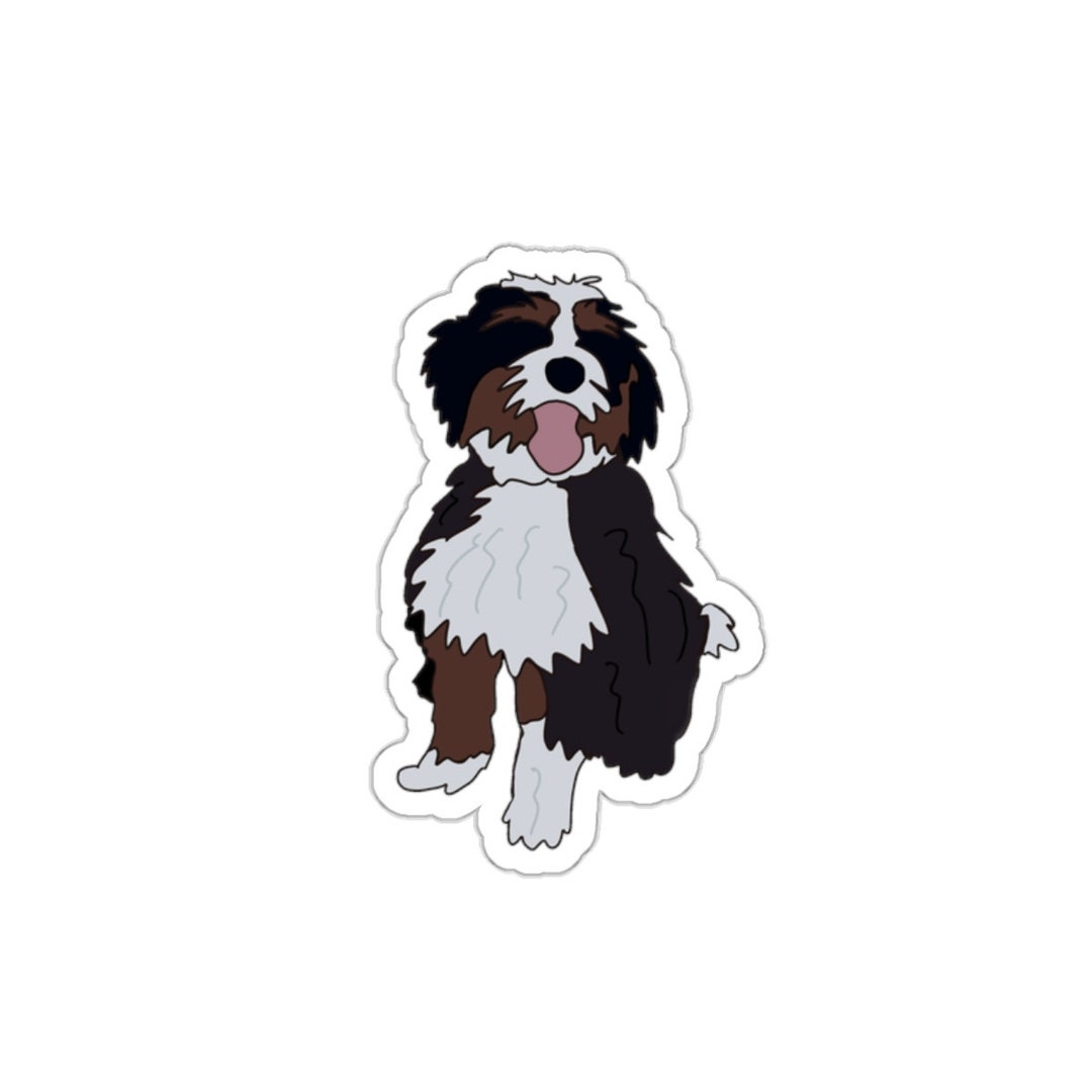 Bear the Bernedoodle Cartoon Kiss-cut Stickers - Etsy