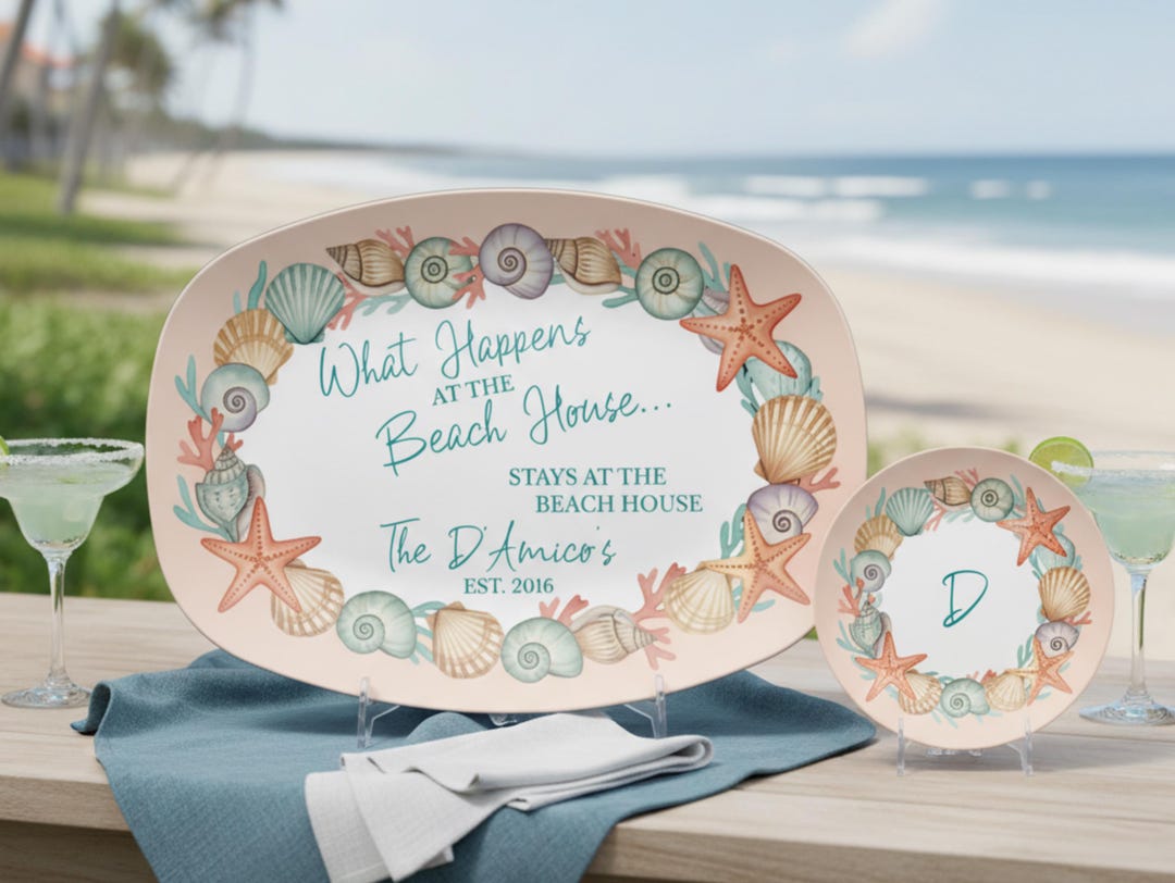 Personalized Beach House Platter, What Happens at the Beach House ...