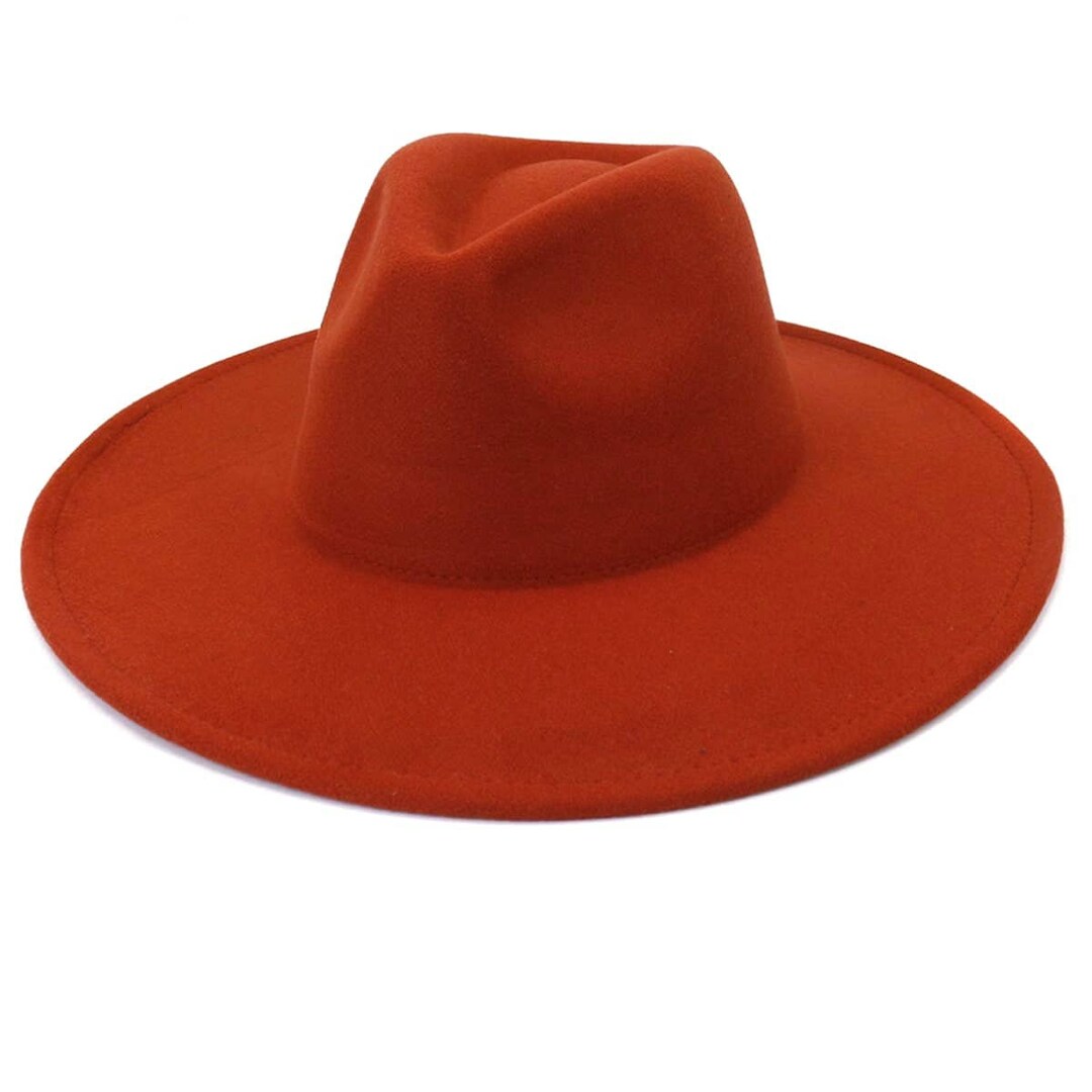 Wide Brim Orange Fedora Hat Jus a Dusty Brim - Etsy