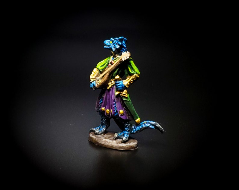 Hand Painted Dragonkin Bard Dungeons and Dragons D&D Dnd Mini Blue ...