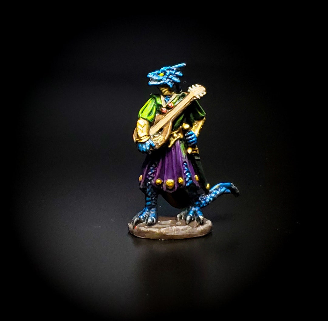 Hand Painted Dragonkin Bard Dungeons and Dragons D&D Dnd Mini Blue ...