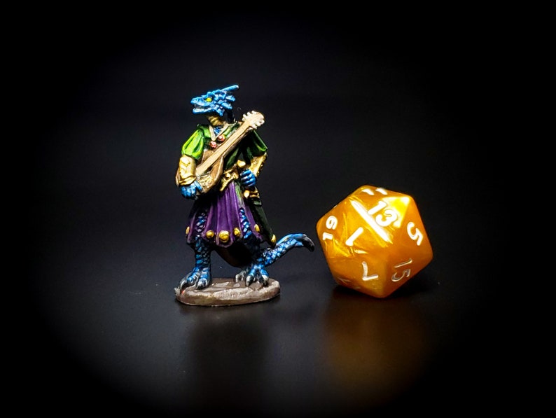Hand Painted Dragonkin Bard Dungeons and Dragons D&D Dnd Mini Blue ...