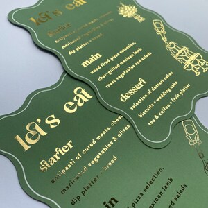 Wave Table Menu, Wedding Menus, Illustrated Wedding Menu - Wedding Menu ...