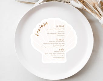 50 Custom Wedding Menu Sea Shell Shape - Etsy