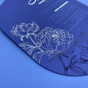Oval Table Menu, Wedding Menus, Place Cards - Personalised Wedding Menu ...
