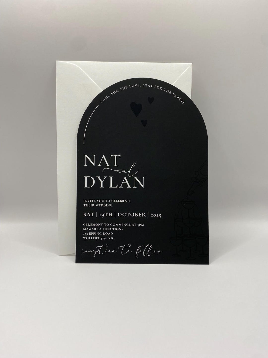 Charcoal Arch Invite, Arch Wedding Invite, Wedding Invitation, Arch ...