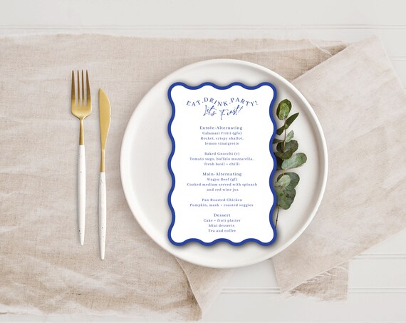 Wave Wedding Table Menu Wedding Menus Place Cards - Etsy