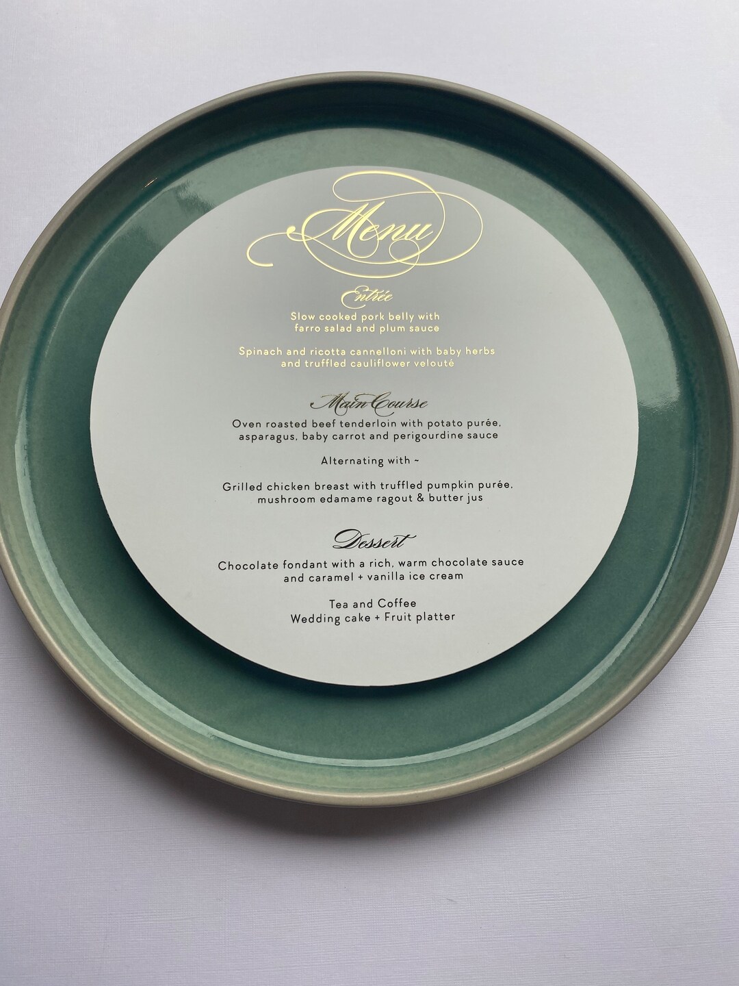 Gold Foil Table Menu | Wedding Menus | Personalised Wedding Menu - Wedding Menu | White & Gold ...