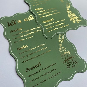 Wave Table Menu, Wedding Menus, Illustrated Wedding Menu - Wedding Menu ...