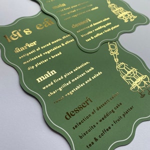 Wave Table Menu, Wedding Menus, Illustrated Wedding Menu - Wedding Menu ...