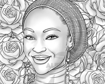 Inspirational Adult Coloring Page Beautiful Black Woman - Etsy
