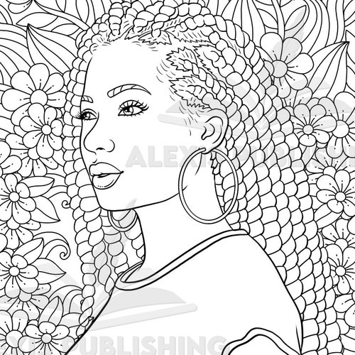 Black Women Adult Coloring Page Melanin Girl Illustration - Etsy Ireland