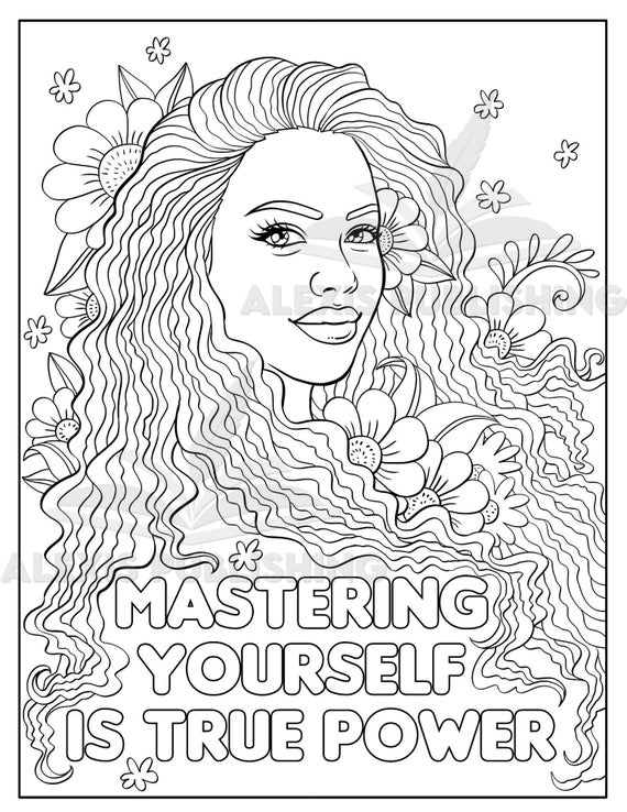 Inspirational Adult Coloring Page Beautiful Black Woman - Etsy