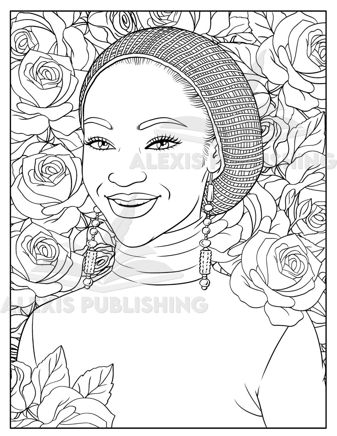 Black Women Adult Coloring Page - Melanin Girl Illustration | for ...