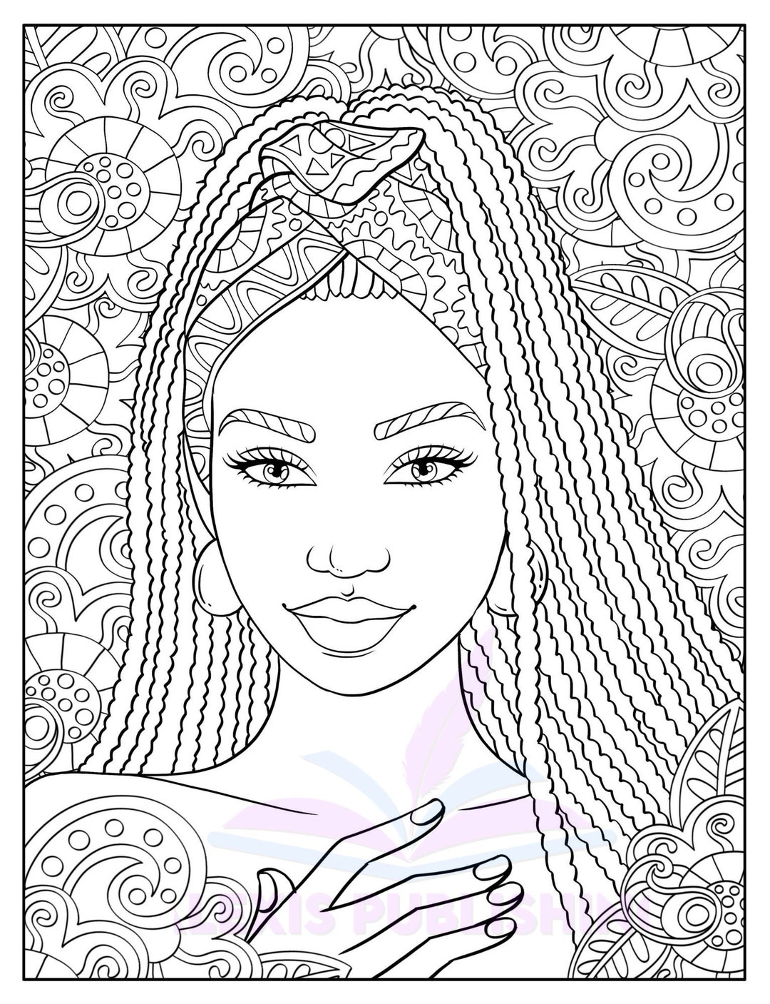 Adult Coloring Page (instant Download), Beautiful Black Women ...