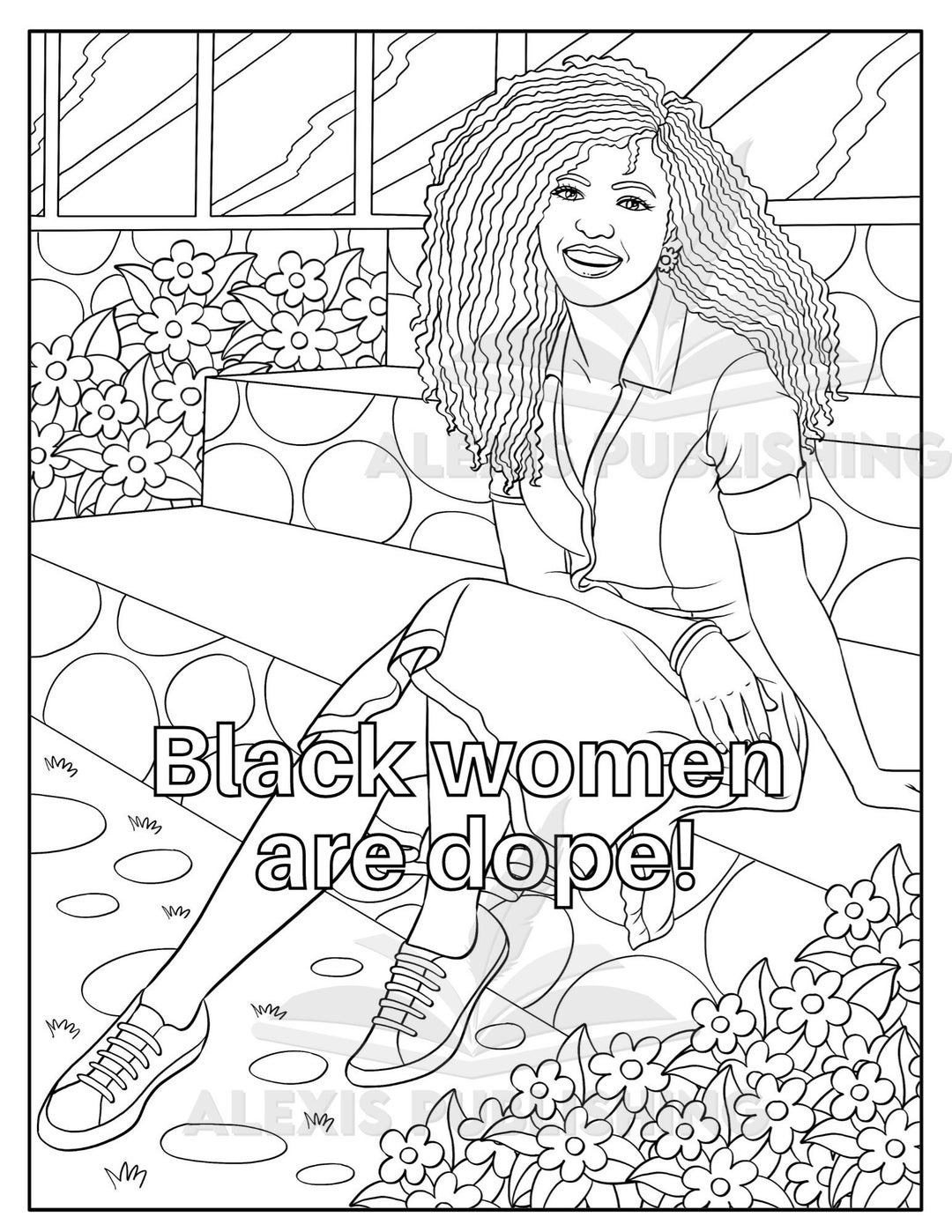 Inspirational Adult Coloring Page Beautiful Black Woman Portrait ...