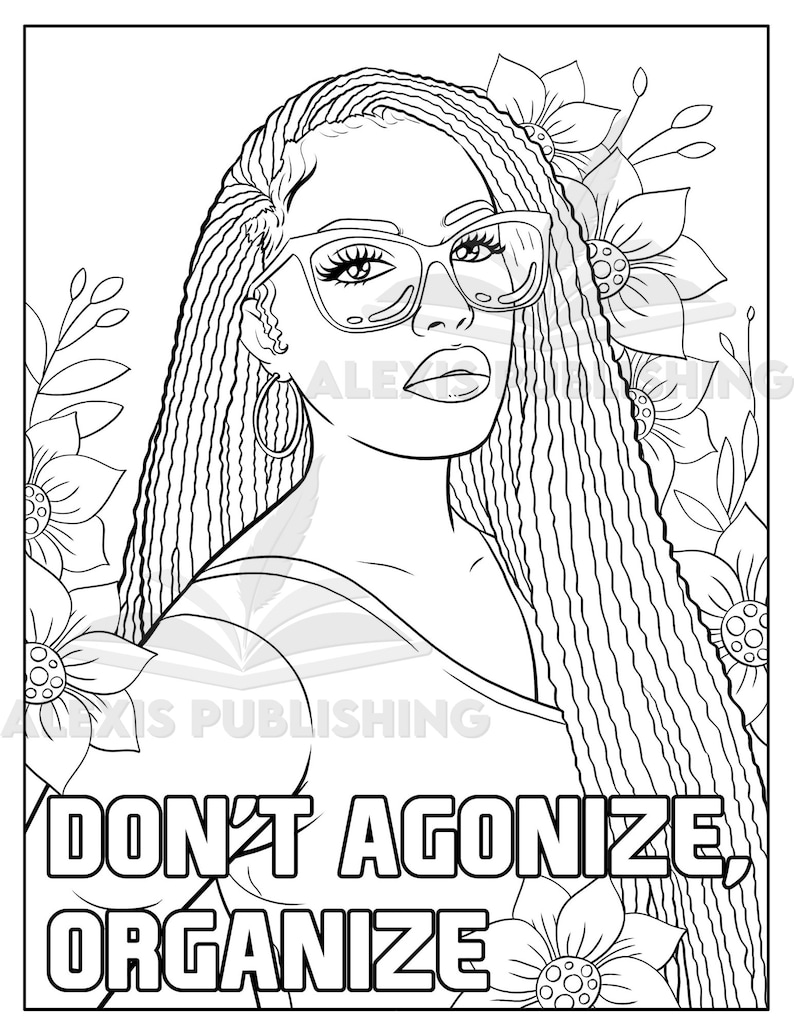 Inspirational Adult Coloring Page Beautiful Black Woman Portrait ...