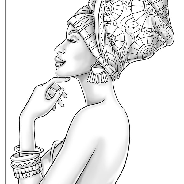 Woman Portrait Coloring Page - Etsy