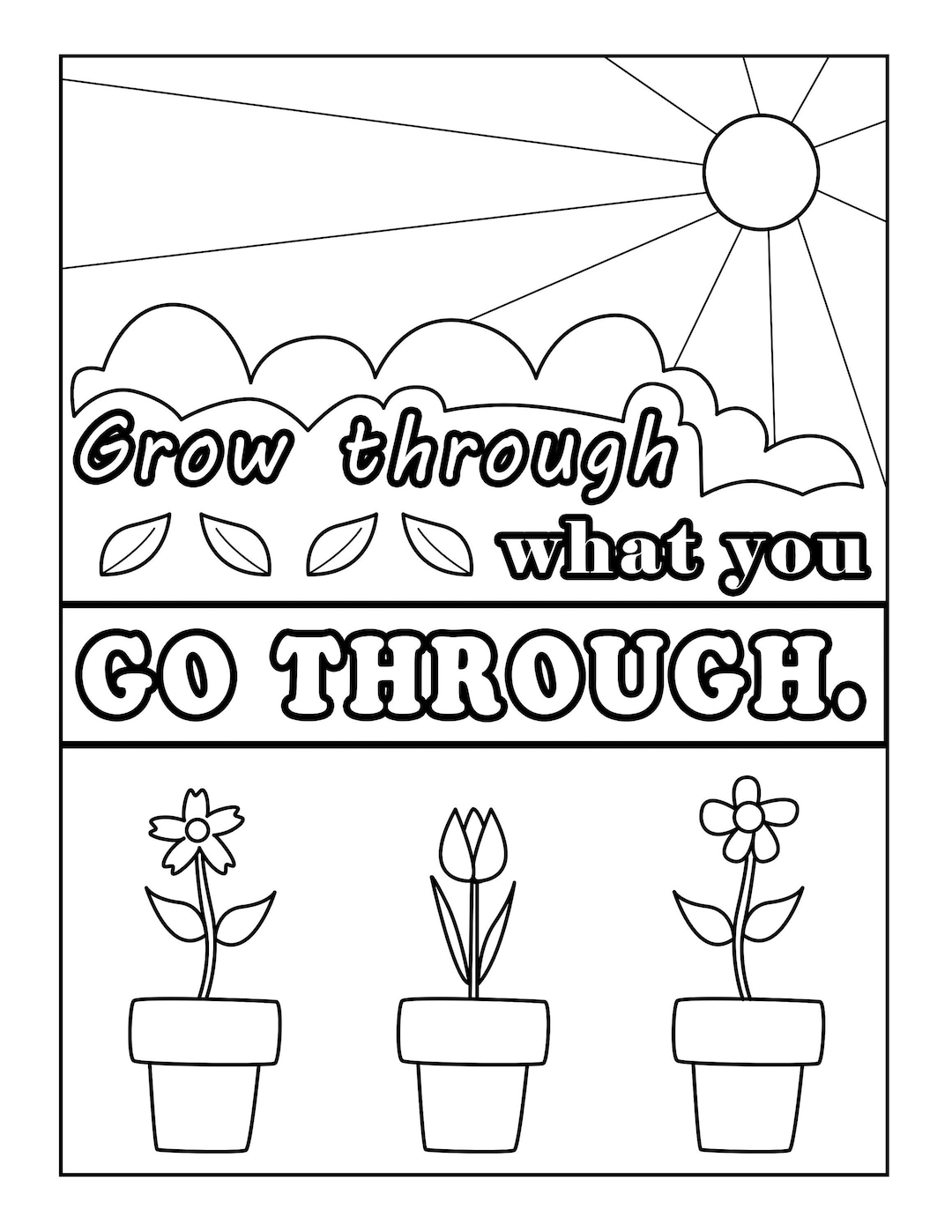 Adult Coloring Page (instant Download), Easy Coloring Page With ...