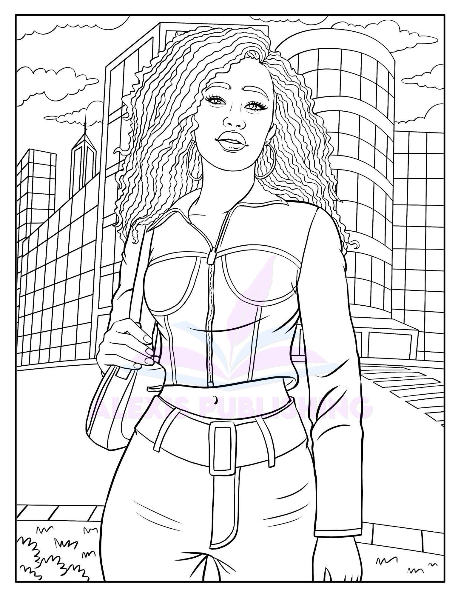 Adult Coloring Page instant Download, Beautiful Black Women, Printable ...