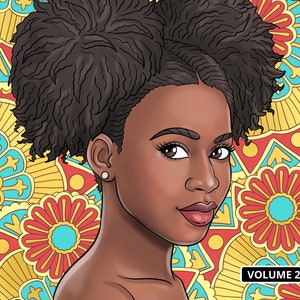 Black Women: Coloring Book - 12 Brown Girls Illustrations | Printable ...