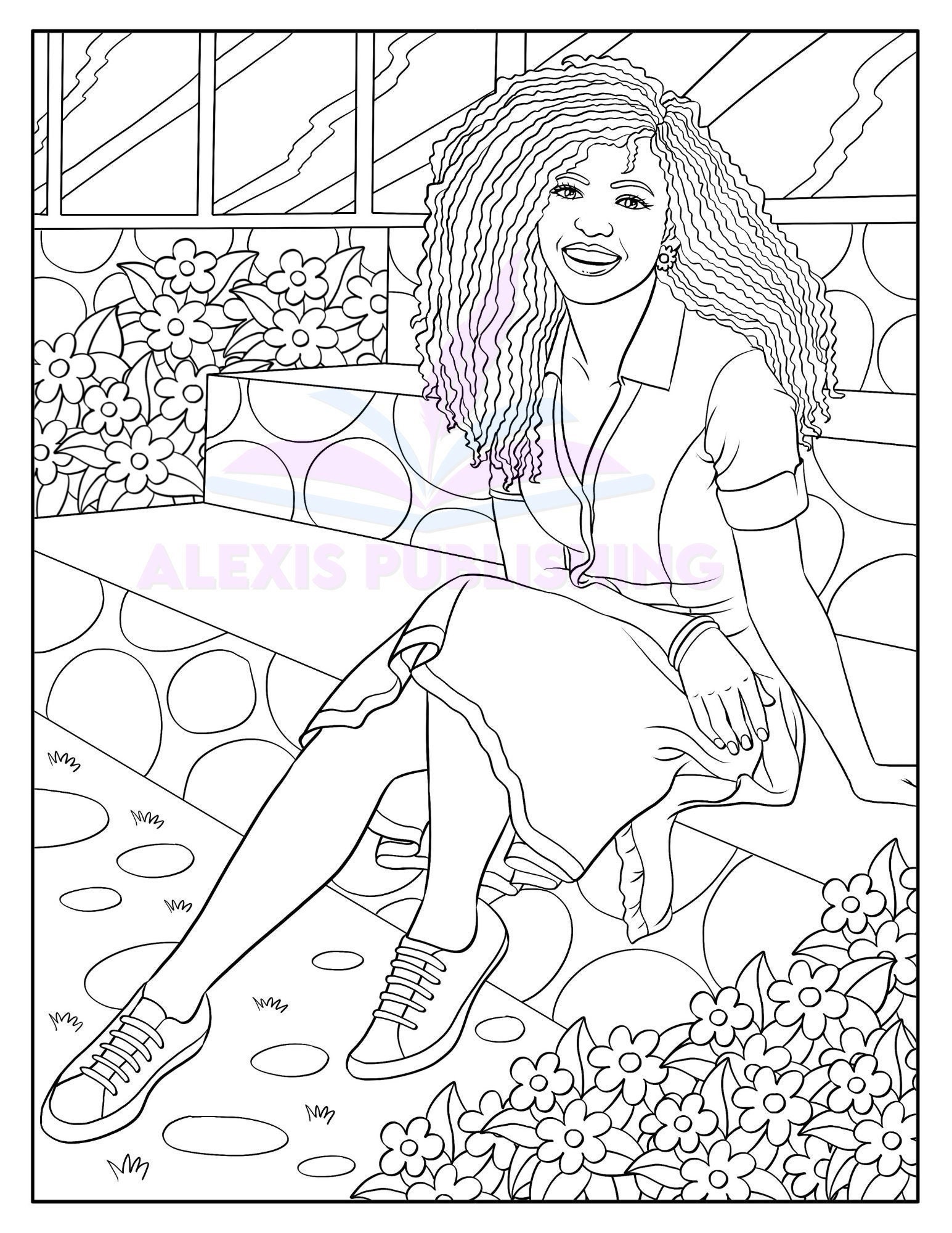 Adult Coloring Page instant Download, Beautiful Black Women, Printable ...