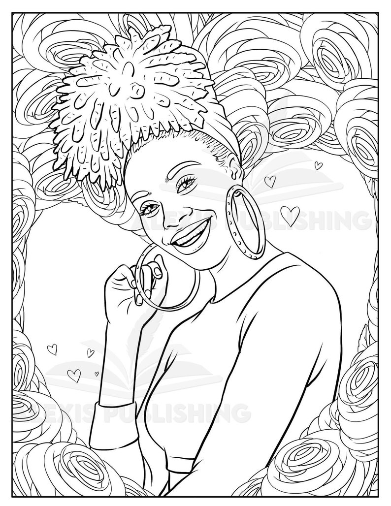 Black Woman Portrait Coloring Page, Printable Art (instant Download) - Etsy