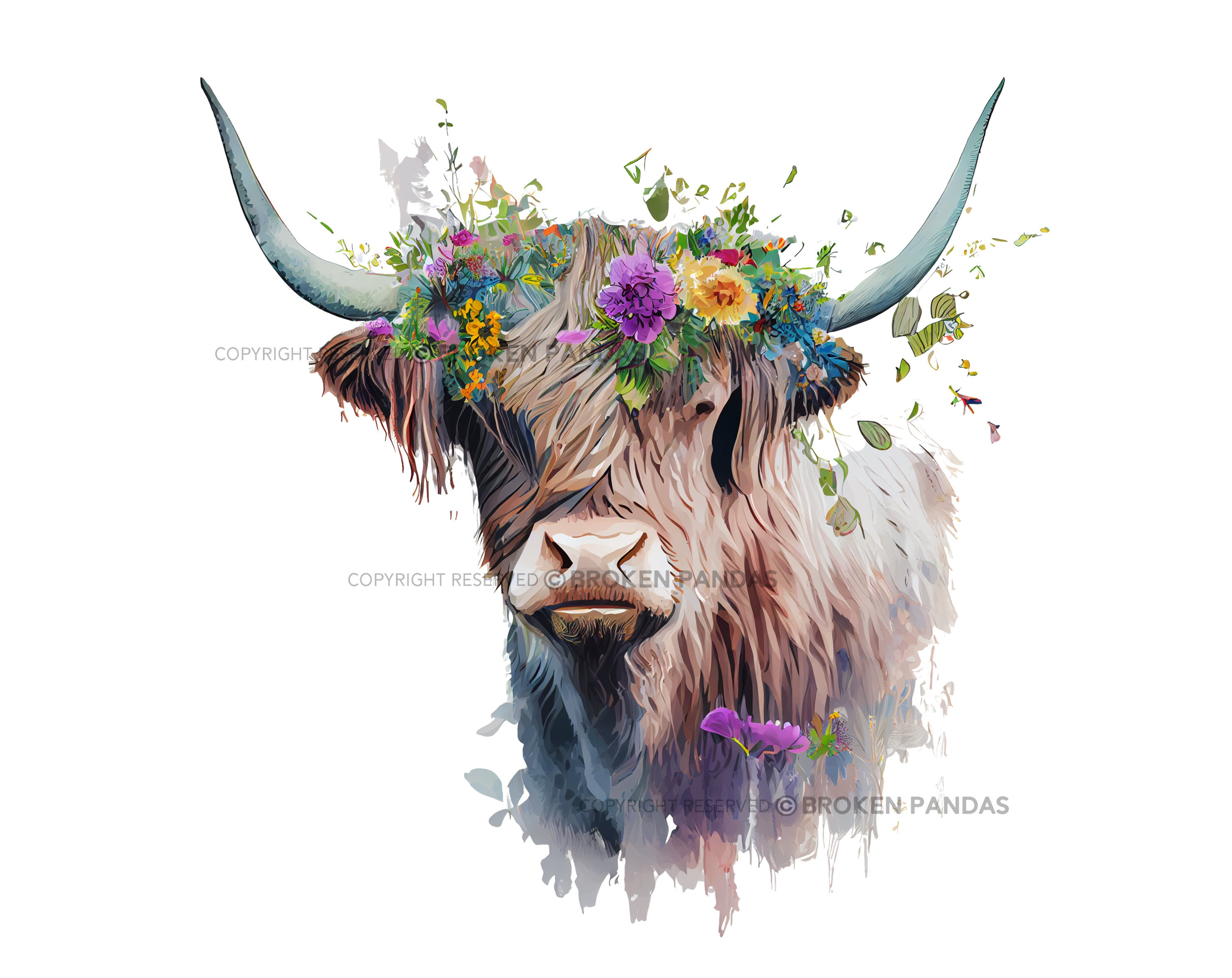 Set of 21 Highland Cow Clipart Watercolor Clipart Highland - Etsy