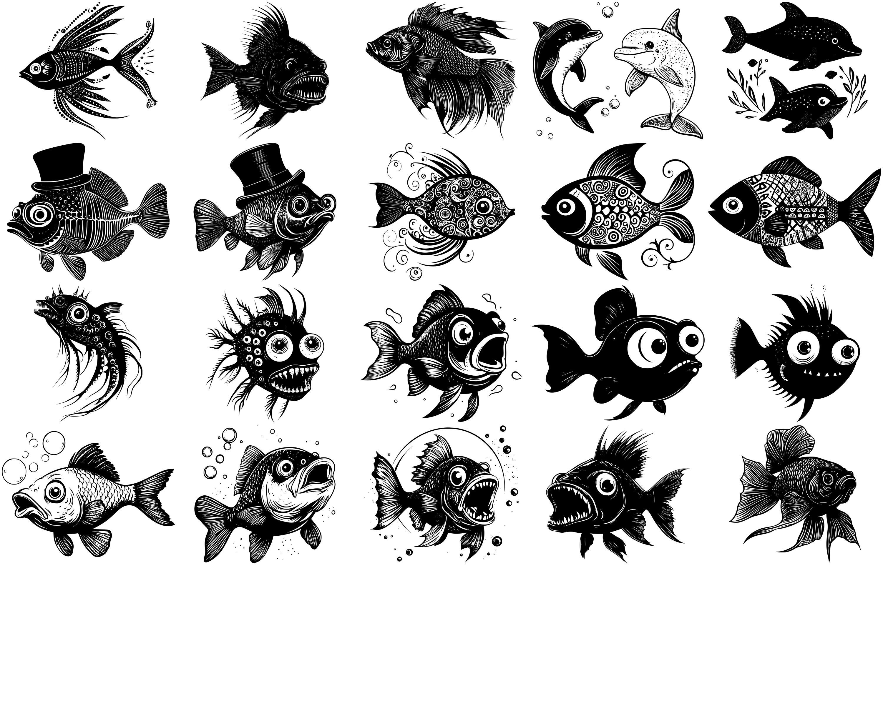 100+ Monster Fish SVG Bundle, Instant Digital Download, PNG, SVG Cut ...