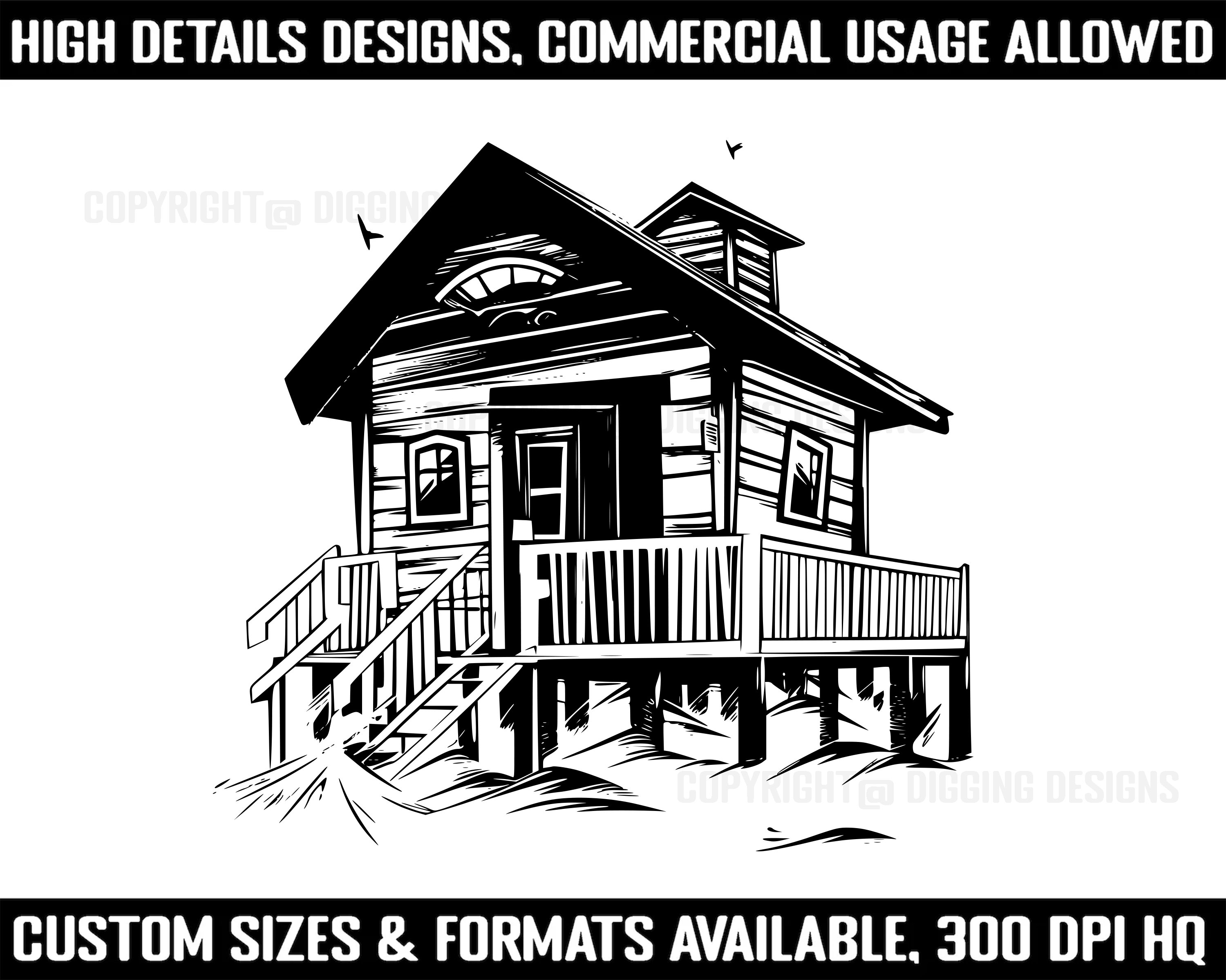100+ Beach Hut House SVG Bundle, Instant Digital Download, PNG, SVG Cut ...