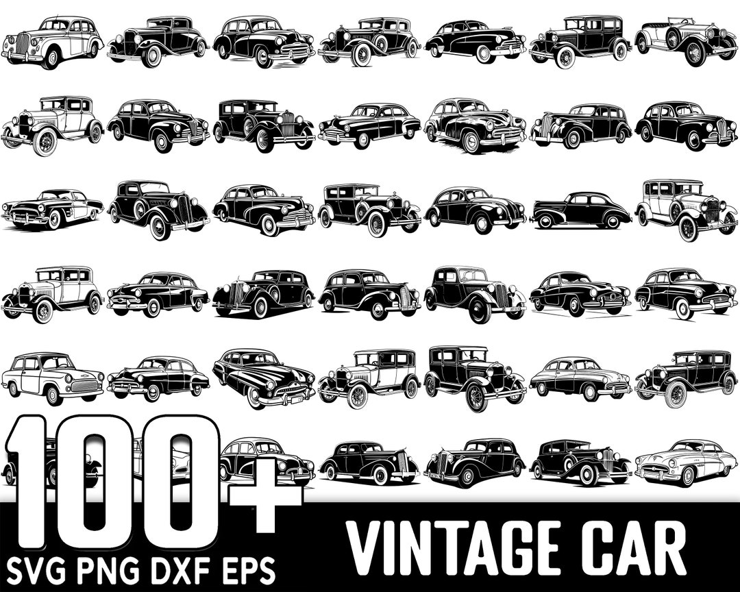 100 Vintage Car SVG Bundle,instant Digital Download, PNG, SVG Cut Files ...