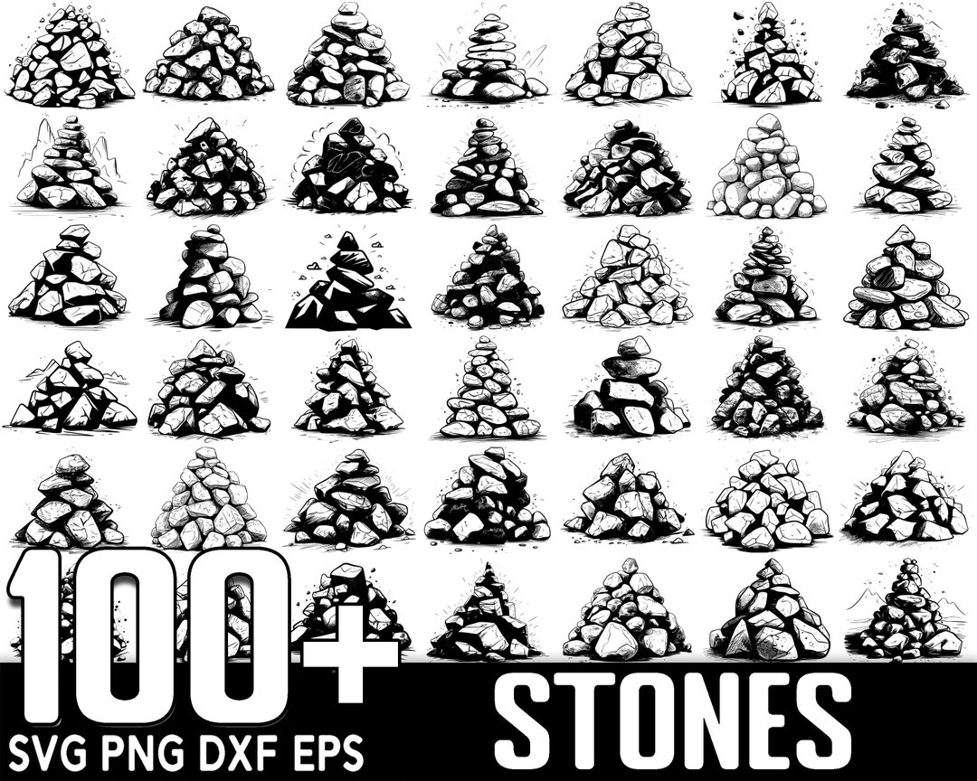 100+ Pile of Stone SVG Bundle, Instant Digital Download, PNG, SVG Cut ...