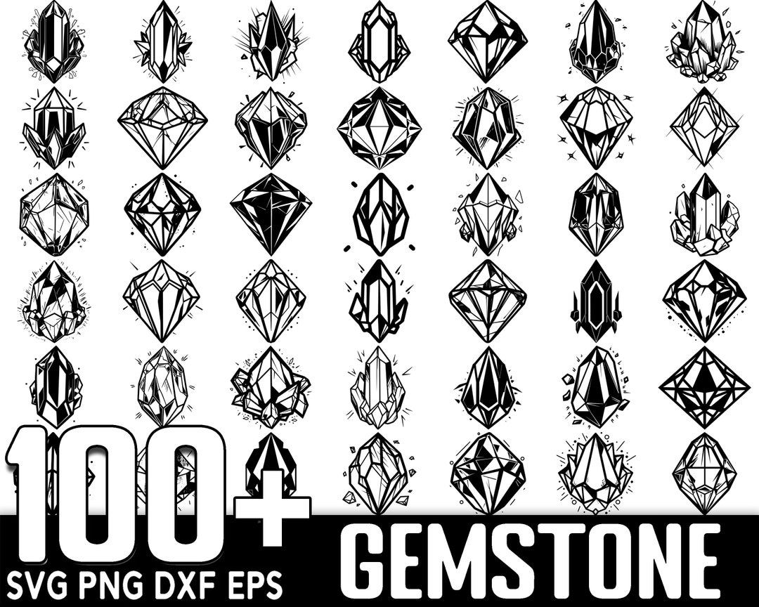 100+ Gemstone SVG Bundle, Instant Digital Download, PNG, SVG Cut Files ...