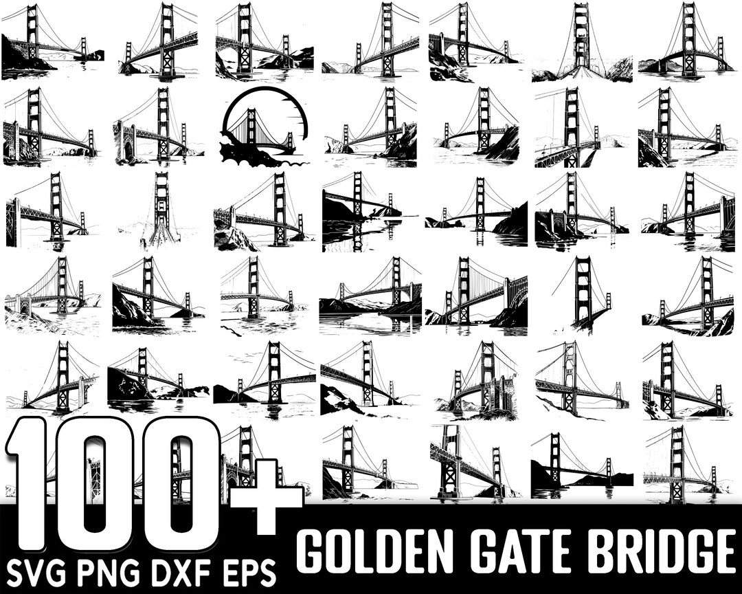 100+ Golden Gate Bridge SVG Bundle, Instant Digital Download, PNG, SVG ...