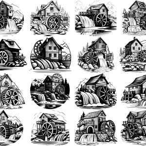 100+ Waterwheel Mill SVG Bundle, Instant Digital Download, PNG, SVG Cut ...