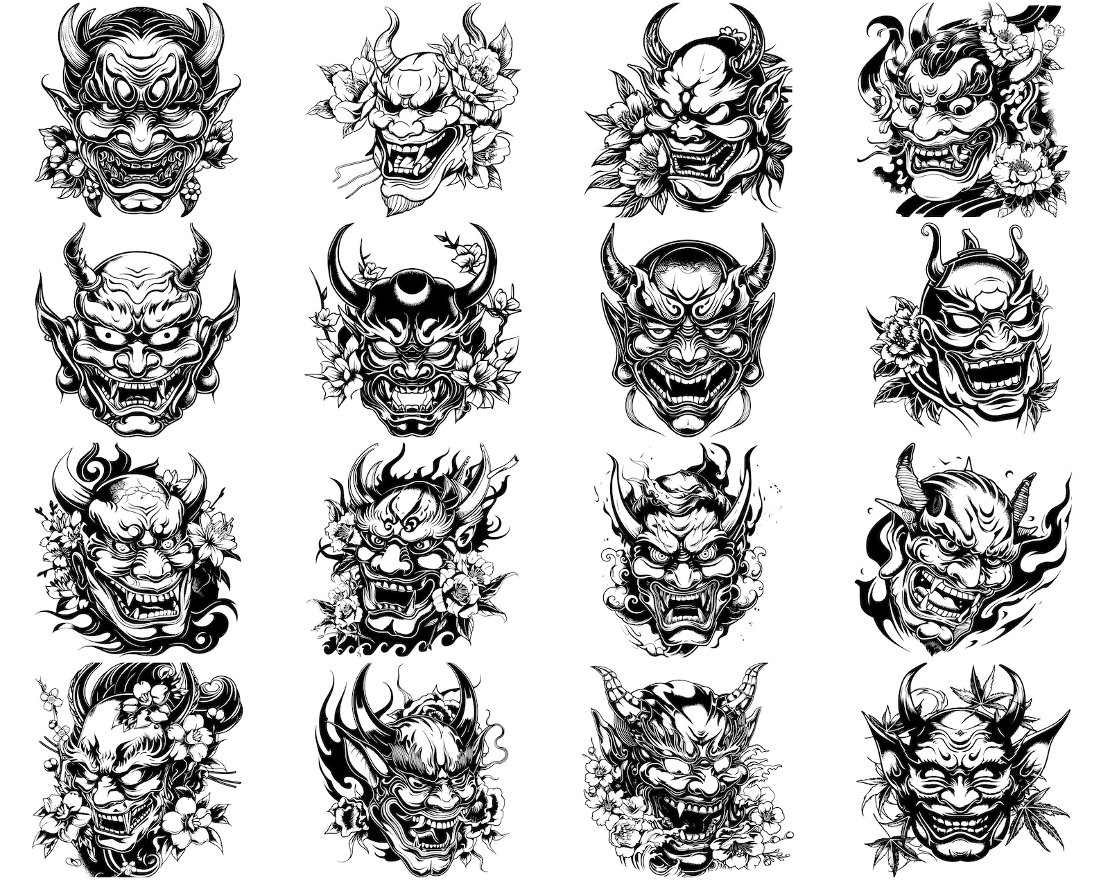 100+ Hannya Mask SVG Bundle, Instant Digital Download, PNG, SVG Cut ...