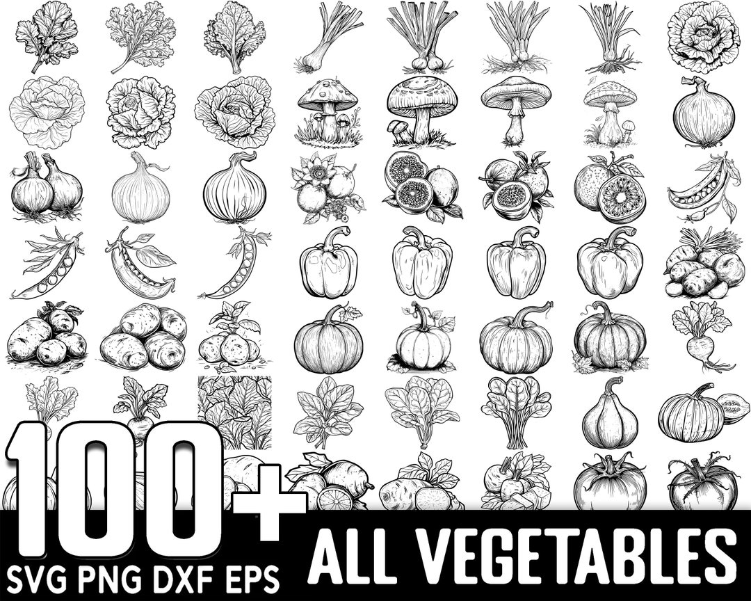 Vegetable SVG Bundle,instant Digital Download, PNG, SVG Cut Files - Etsy