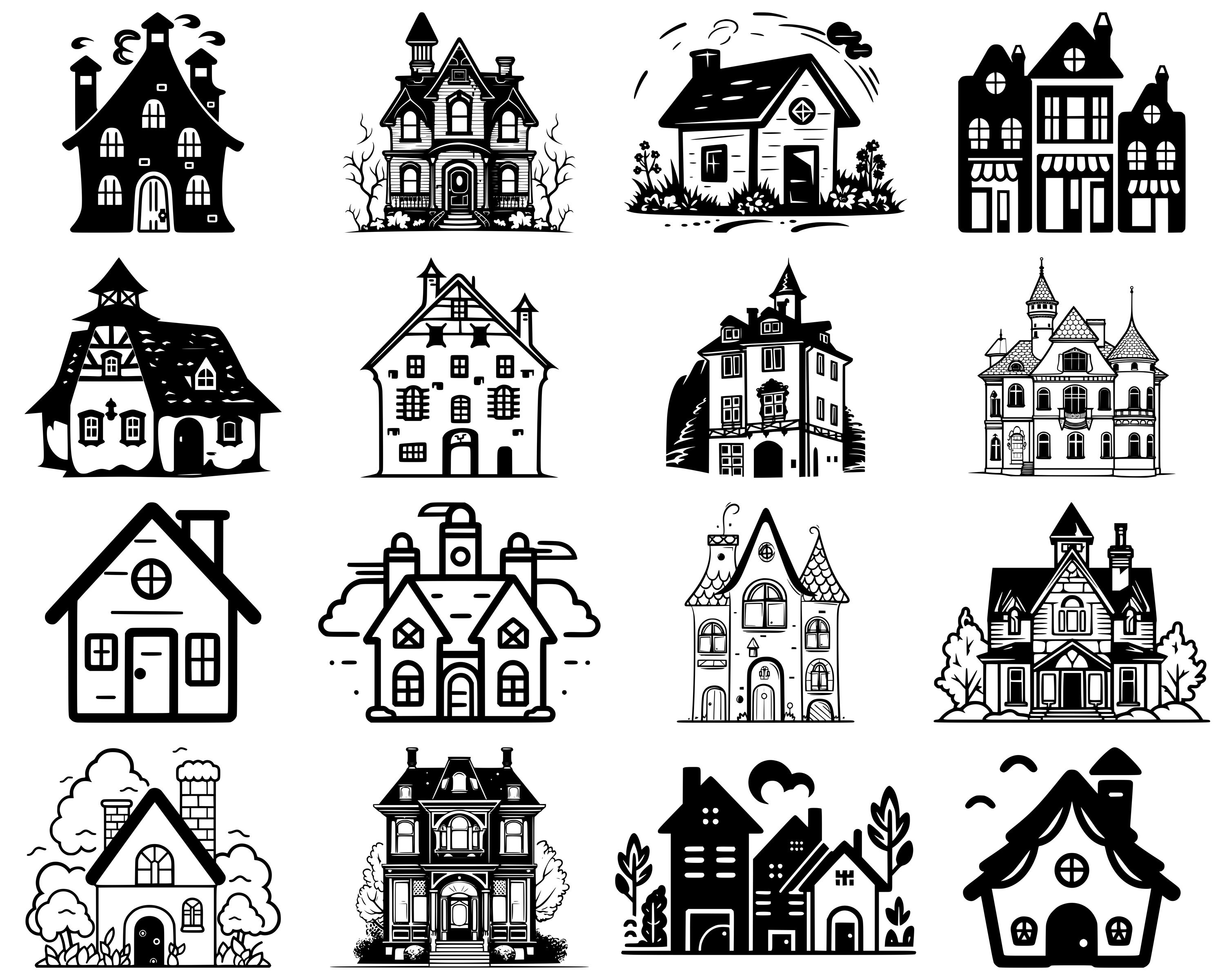 100+ House SVG Bundle, Instant Digital Download, PNG, SVG Cut Files - Etsy
