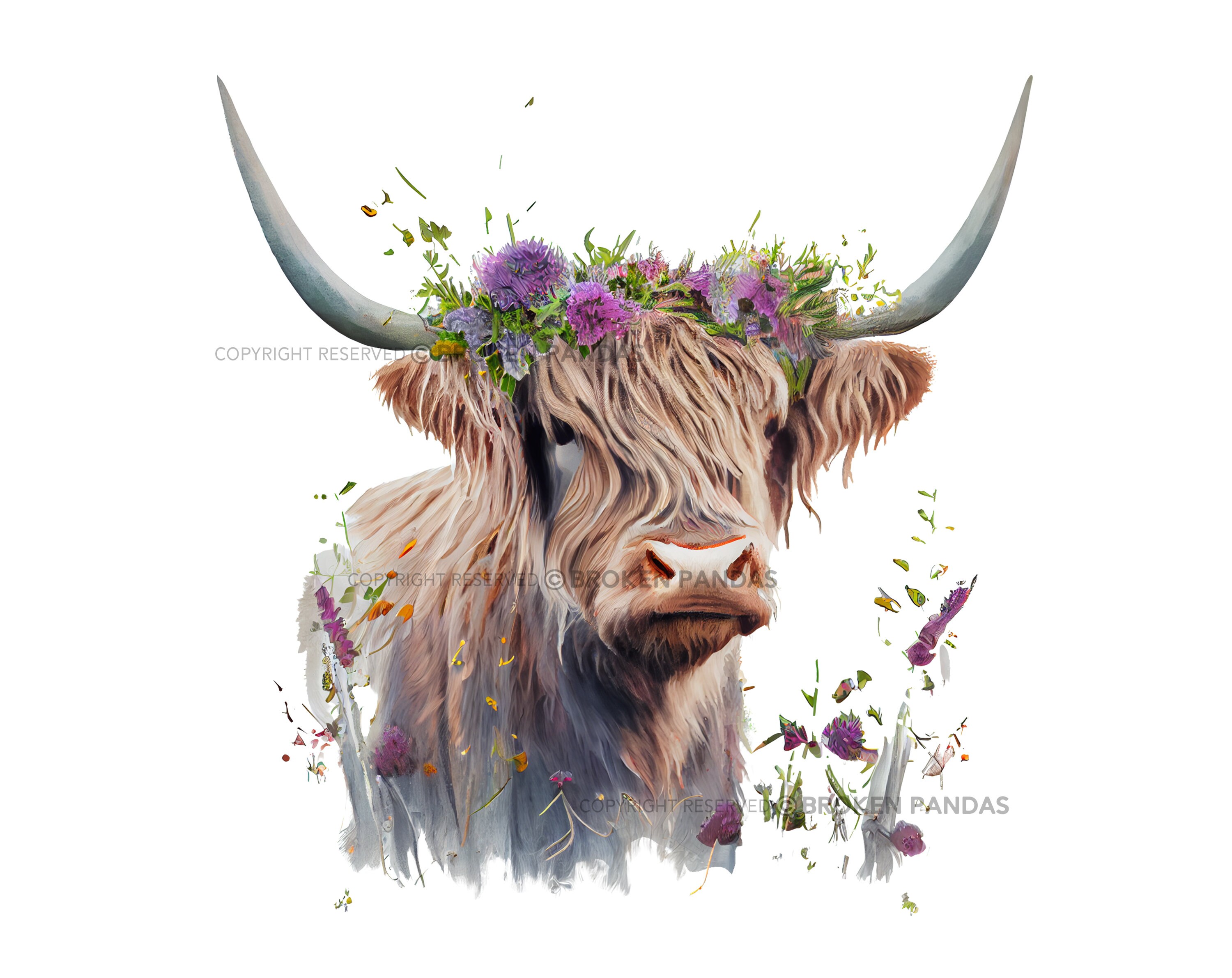 Set of 21 Highland Cow Clipart Watercolor Clipart Highland - Etsy