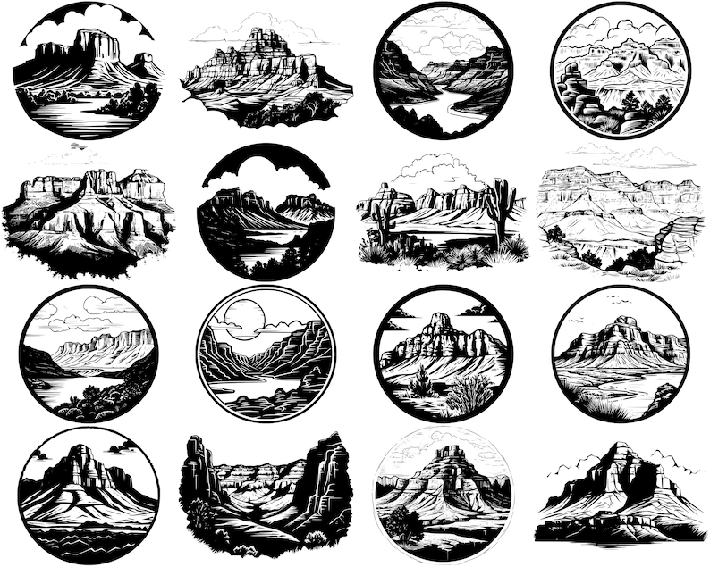 100+ Grand Canyon SVG Bundle, Instant Digital Download, PNG, SVG Cut ...