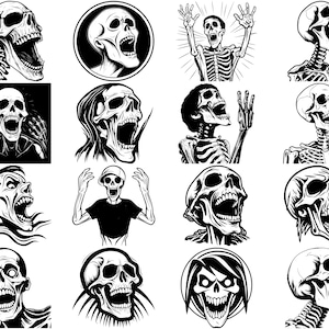 100+ Scream Skeleton SVG Bundle, Instant Digital Download, PNG, SVG Cut ...