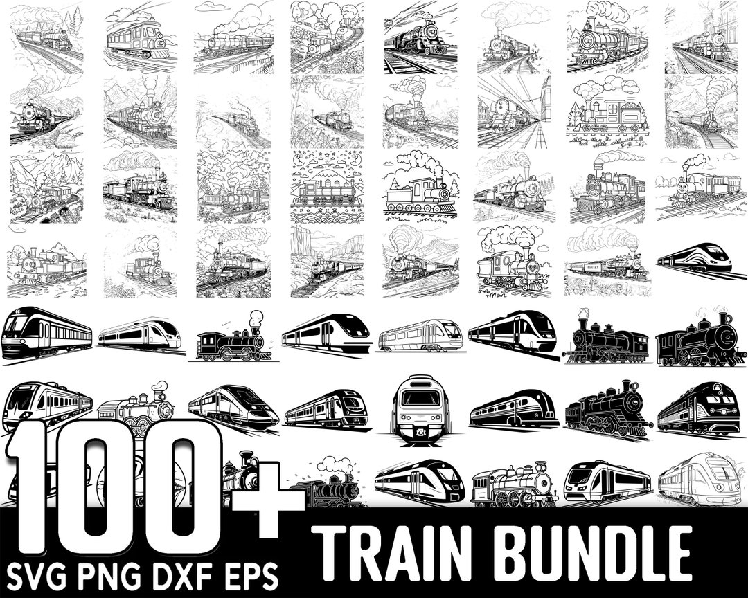 Train SVG Bundle,instant Digital Download, PNG, SVG Cut Files - Etsy