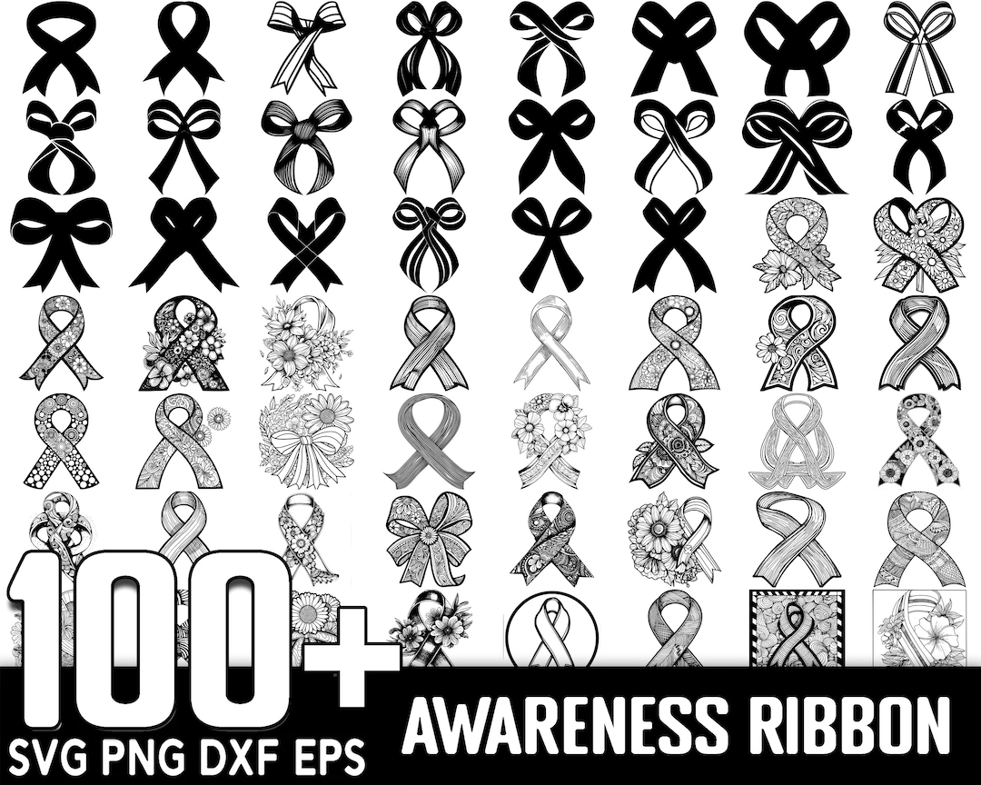 100+ Awareness Ribbon SVG Bundle, Instant Digital Download, PNG, SVG ...