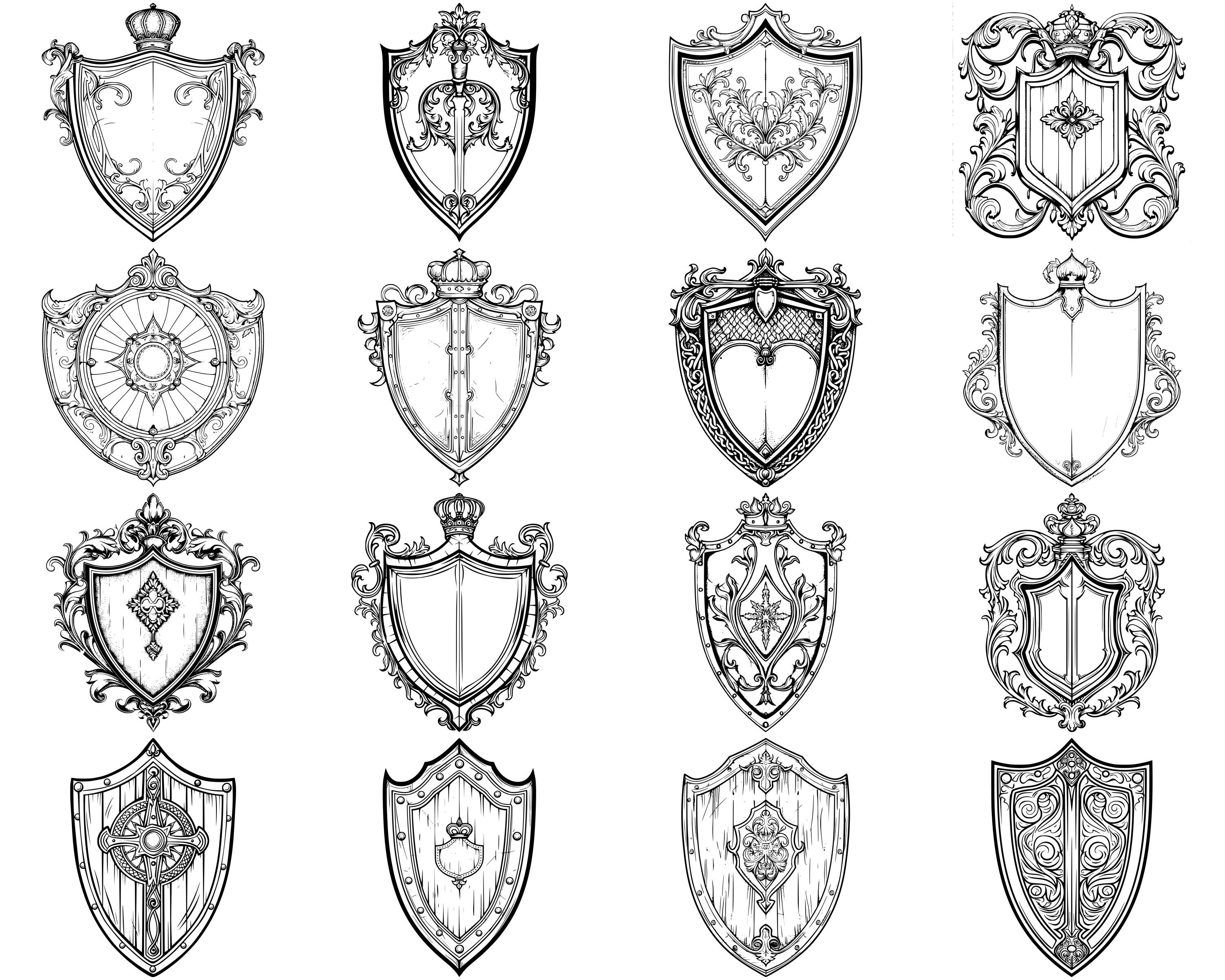 Shield SVG Bundle,instant Digital Download, PNG, SVG Cut Files - Etsy