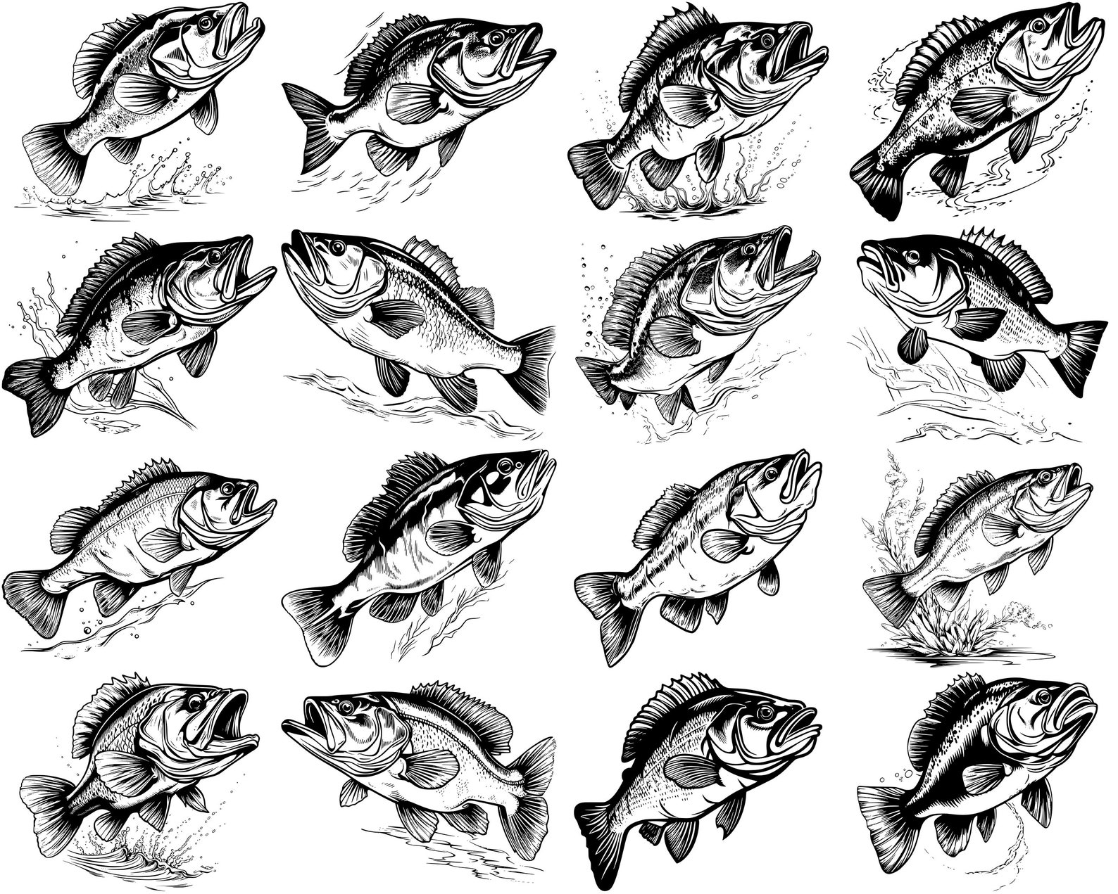 100+ Bass Fishing SVG Bundle, Instant Digital Download, PNG, SVG Cut ...