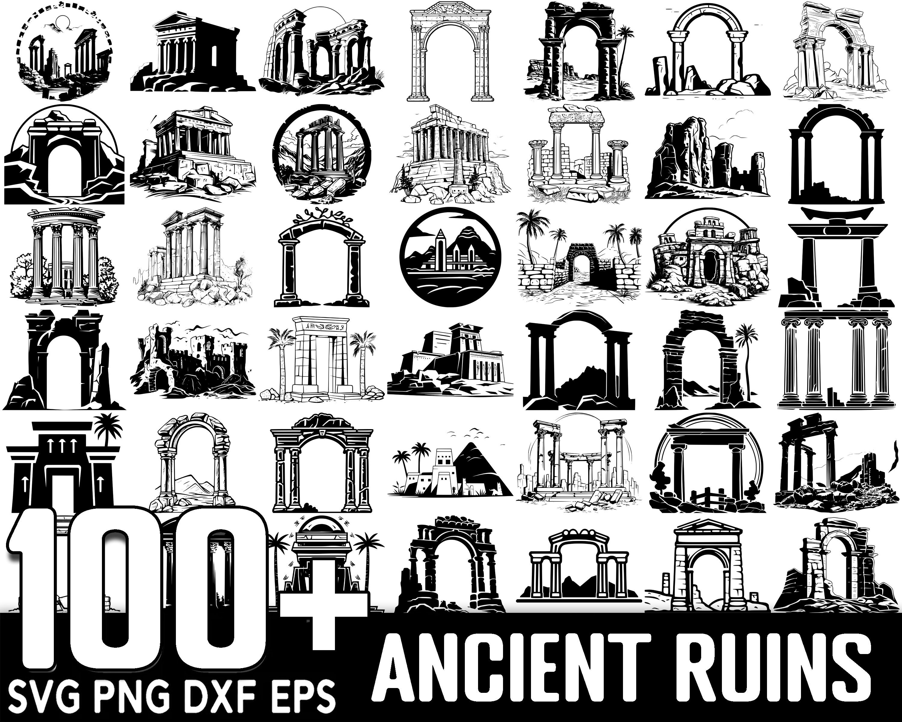 100+ Ancient Ruins SVG Bundle ,instant Digital Download, PNG, SVG Cut ...